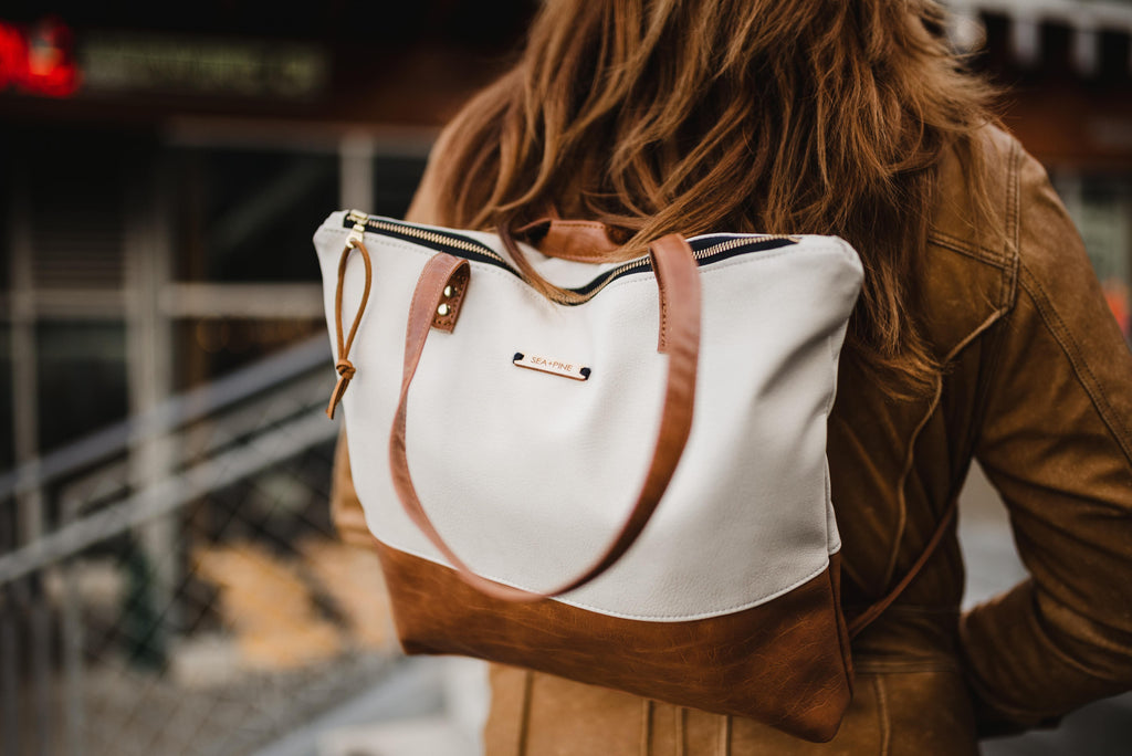 Modern Traveler Backpack | Cream + Cognac – Sea & Pine